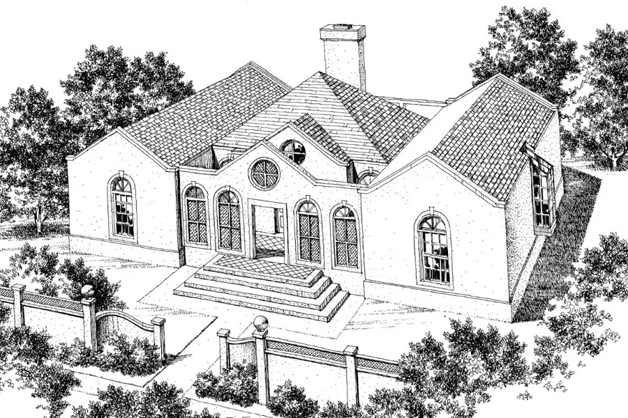 Classic Villa Courtyard House Plan | Southern Living House Plans